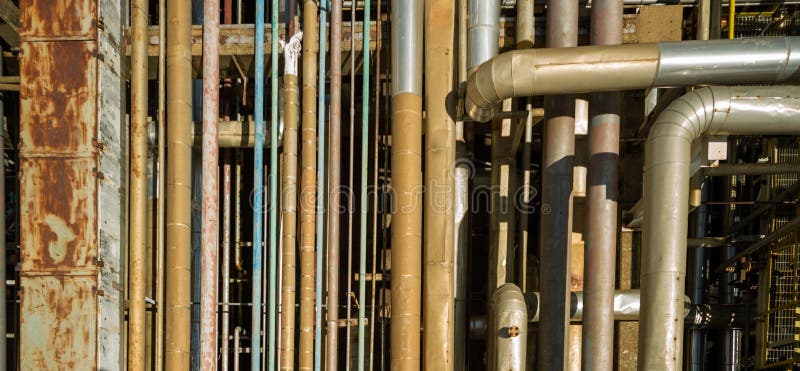 Full Frame Pattern of Rusty Seasoned Industrial Steel Pipes Stock Image ...