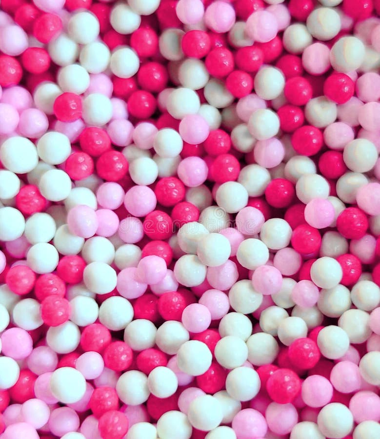 Abstract Full Frame Pink White Balls Candy Fun Background Stock ...