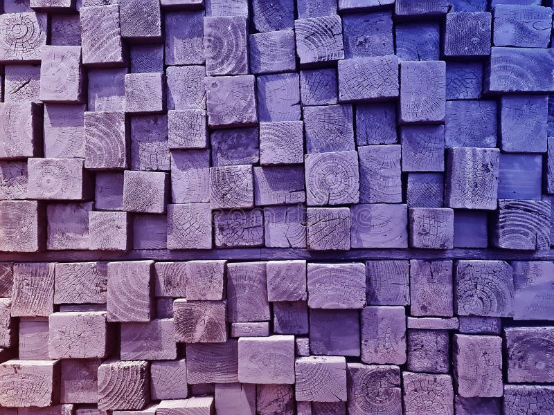 Full Frame Purple Gradient Square Wooden Blocks Wall Stock Image ...