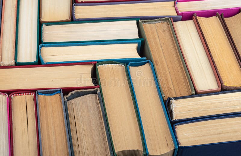 Full Frame of Rows of Old Hardcover Books. Stock Photo - Image of spine ...