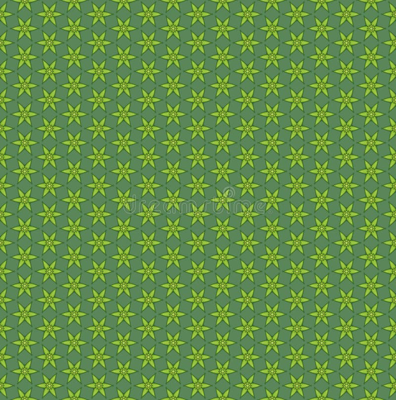 Seamless Illustrated Green Leaf Pattern Background Stock Illustration ...