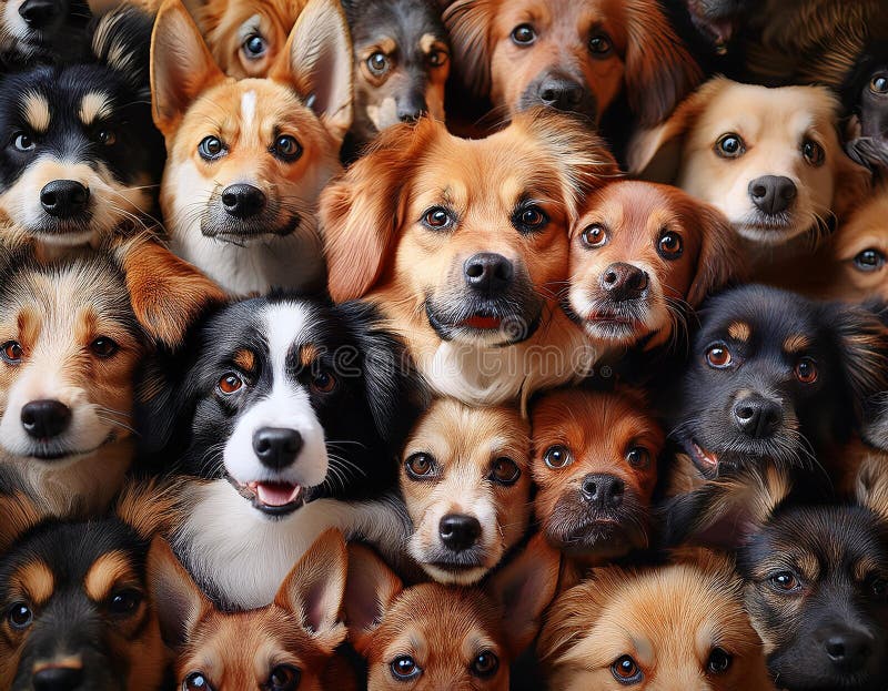 Full Frame Shot from Above of Dogs Stock Illustration - Illustration of ...