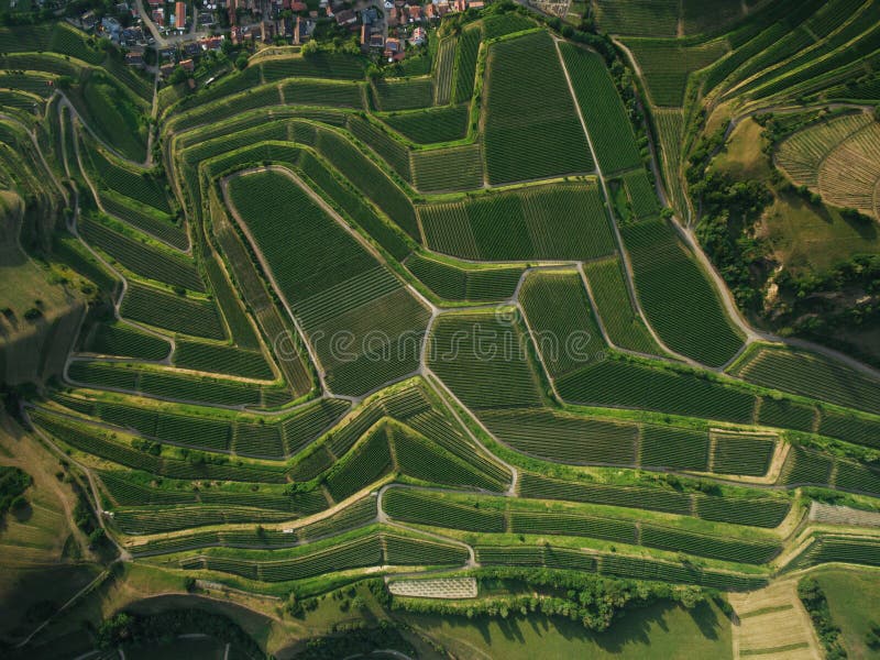 Bird Eye View of Agricultural Fields, Europe Stock Photo - Image of ...