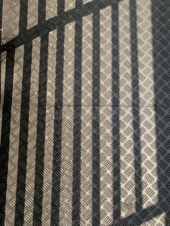 Full Frame Shot of Metal Bars with Shadows Created by Sunlight Stock ...