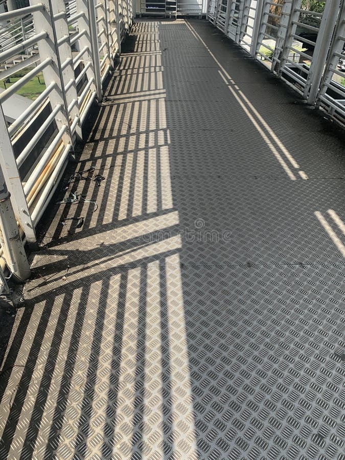 Full Frame Shot of Metal Bars with Shadows Created by Sunlight Stock ...