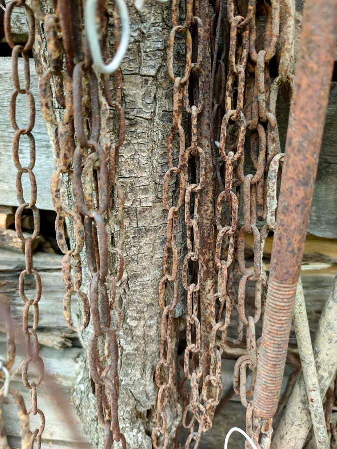 Full Frame Shot of Rusty Chains Hanging Outdoors Stock Image - Image of ...