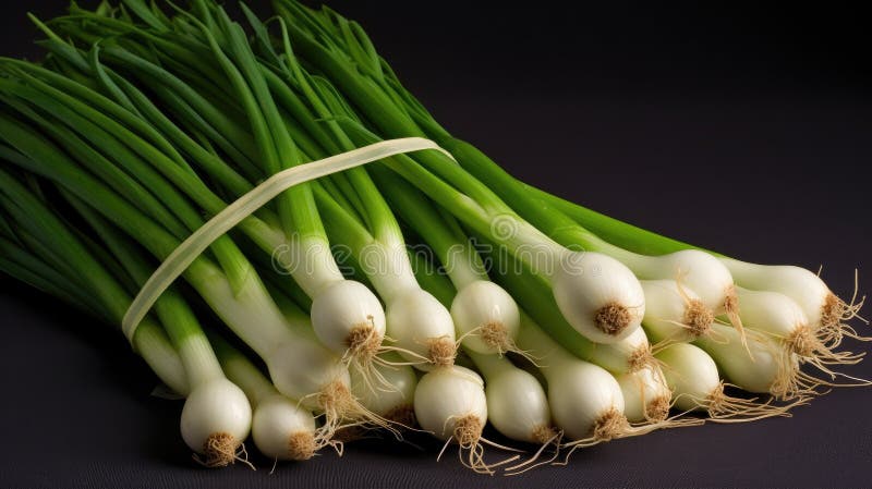 Full Frame Shot of Spring Onions. Generative AI Stock Illustration ...