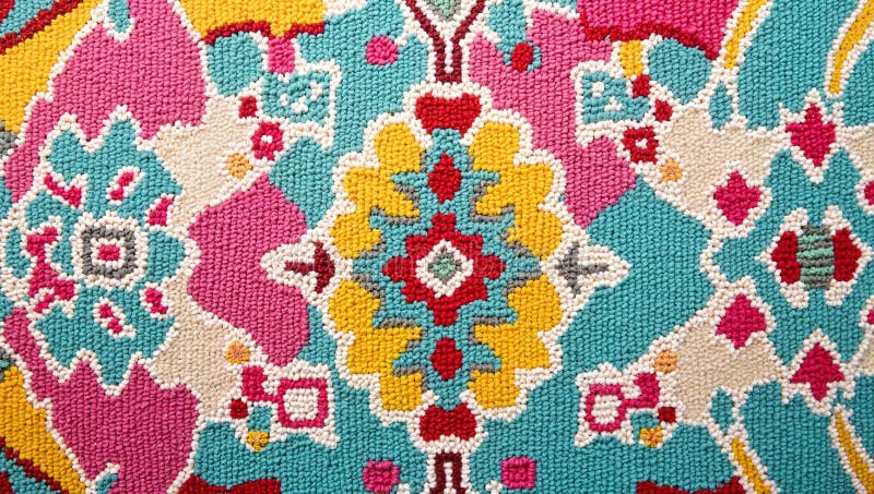 A Full-frame Texture of an Ethnic Carpet Stock Illustration ...