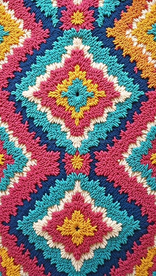 A Full-frame Texture of an Ethnic Carpet Stock Illustration ...