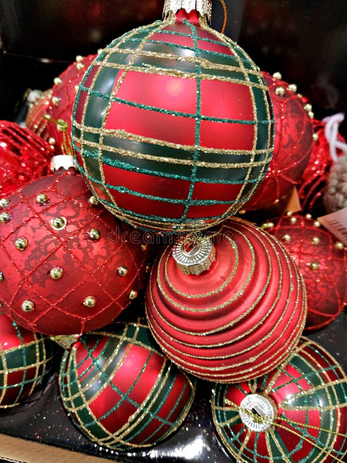 Full Frame of Various Christmas Star and Balls Decorations Background ...