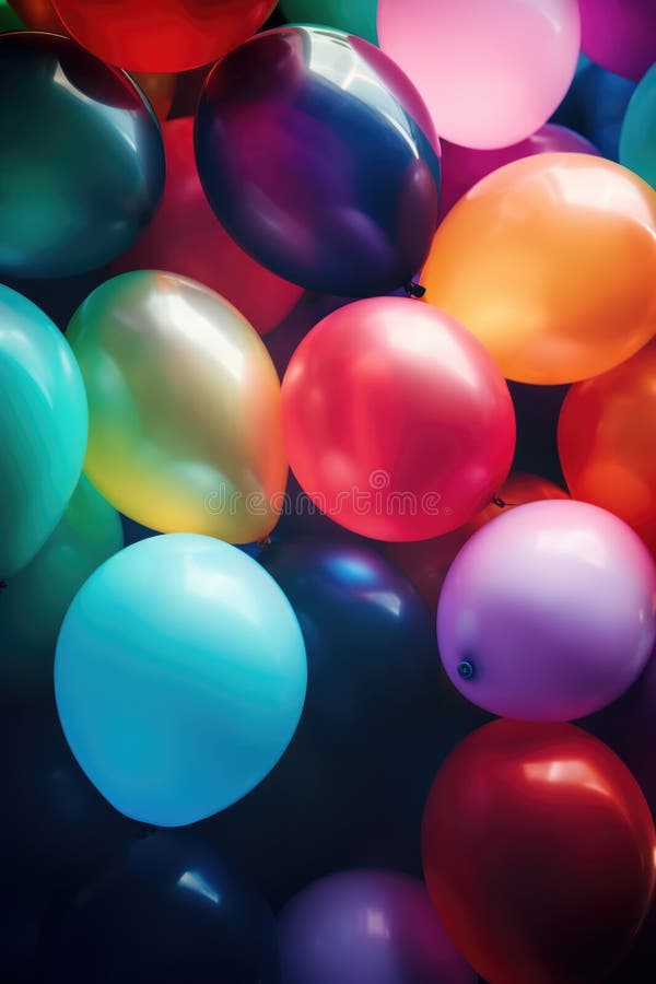 Full Frame Vertical of Colourful Party Balloons, Created Using ...