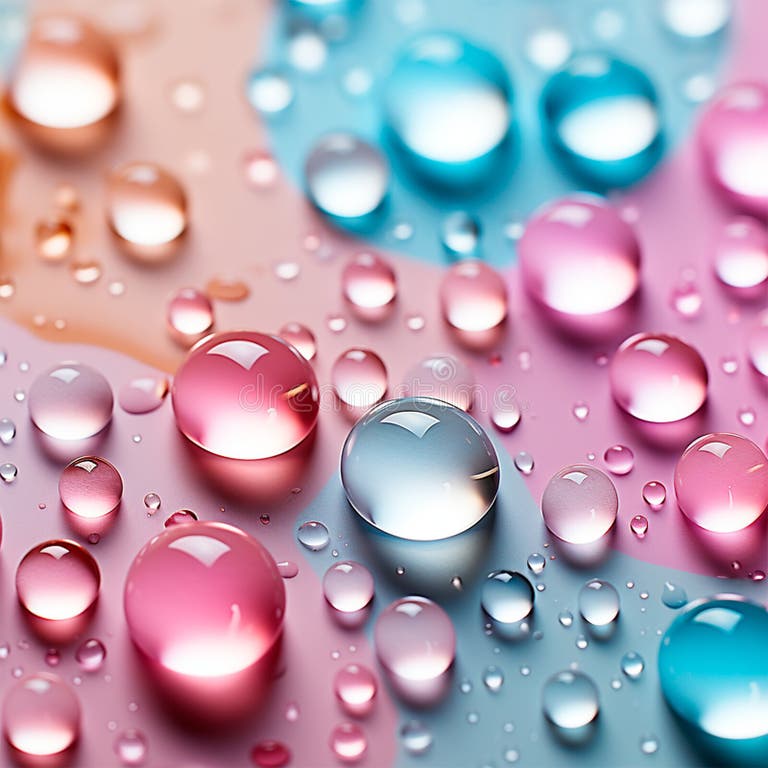 Full Frame of Water Drops Sliding on a Light Wet Surface - AI Generated ...