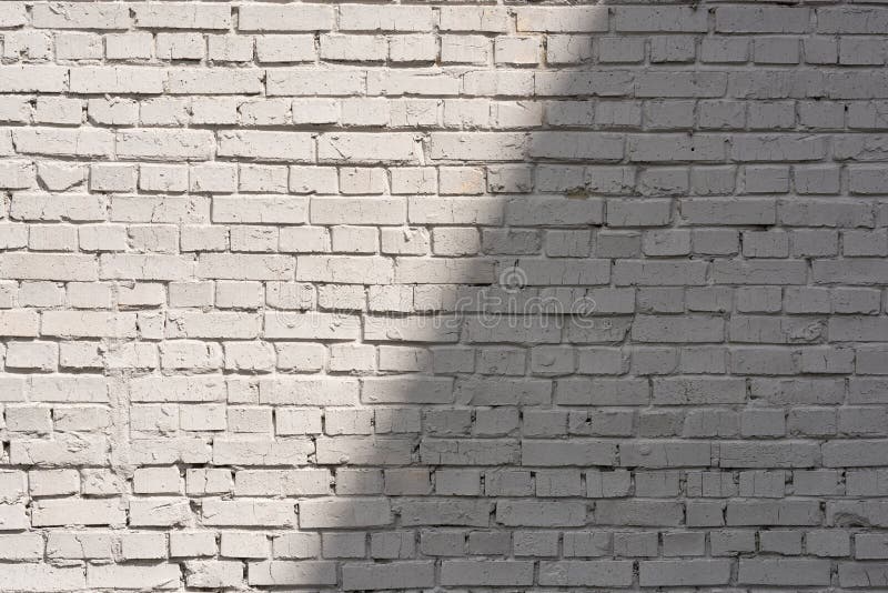 White Brick Wall Background with Shadow and Sunlight Stock Photo ...