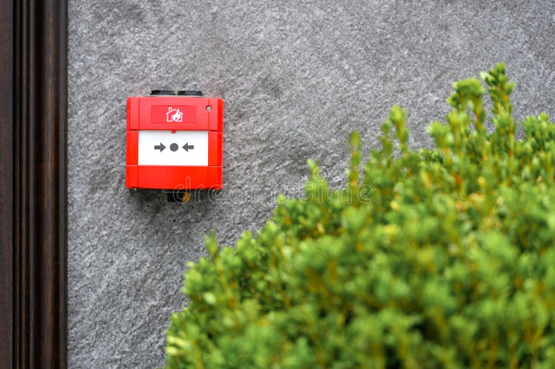 Full Front View of Outdoor Wall Mounted Fire Alarm Button Stock Photo ...