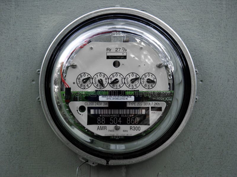 Full Frontal Electric Meter Stock Image - Image of meter, dial: 2573167