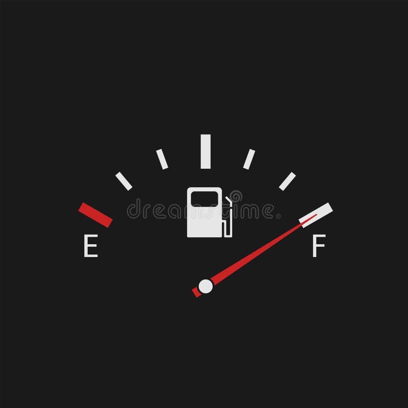 Full Fuel tank indicator stock illustration. Illustration of fossil ...