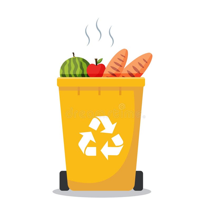 Full Garbage Bin Vector Illustration Stock Vector - Illustration of ...