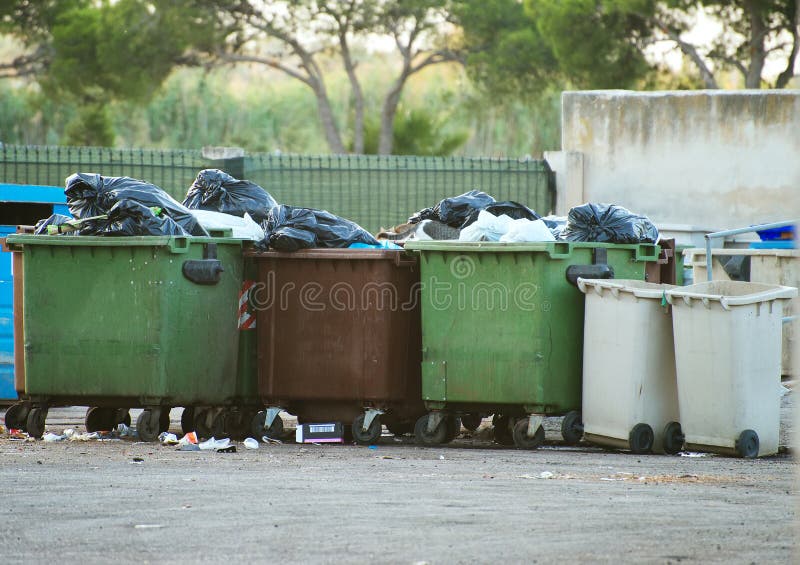 Full garbage. stock photo. Image of overflowing, environment - 81392752
