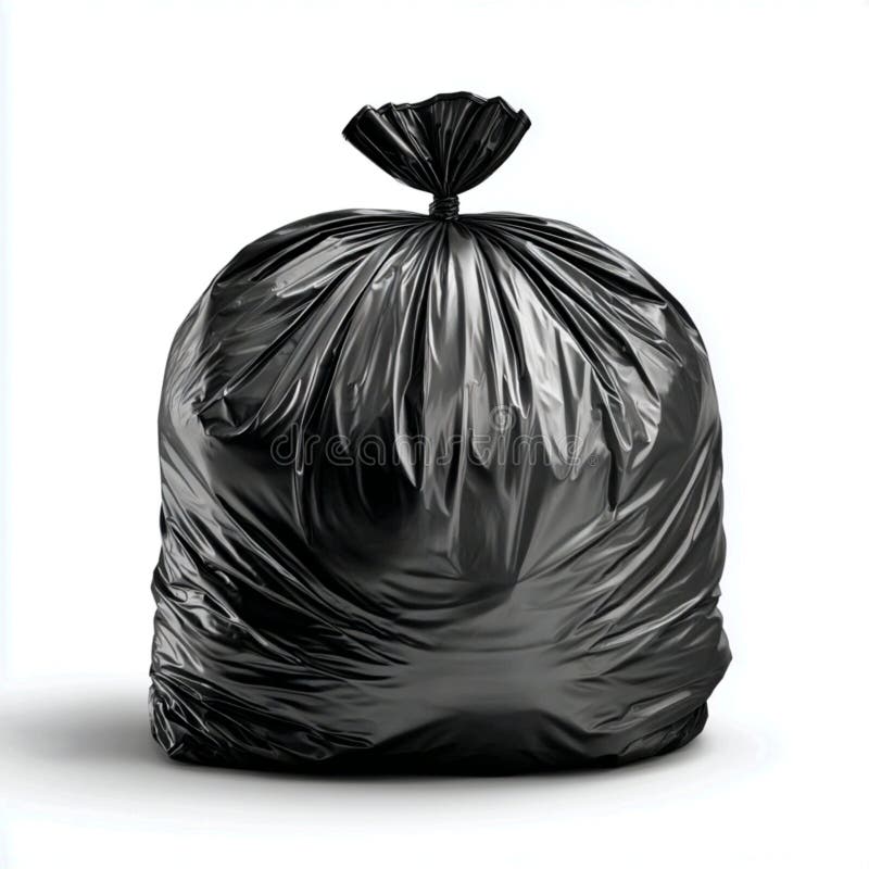 A Full Garbage Sack on a White Surface Studio Rendering Isolated on ...