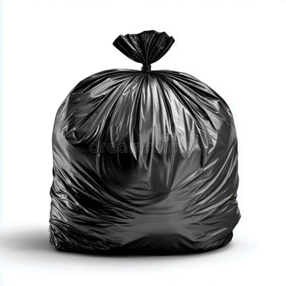 A Full Garbage Sack on a White Surface Studio Rendering Isolated on ...