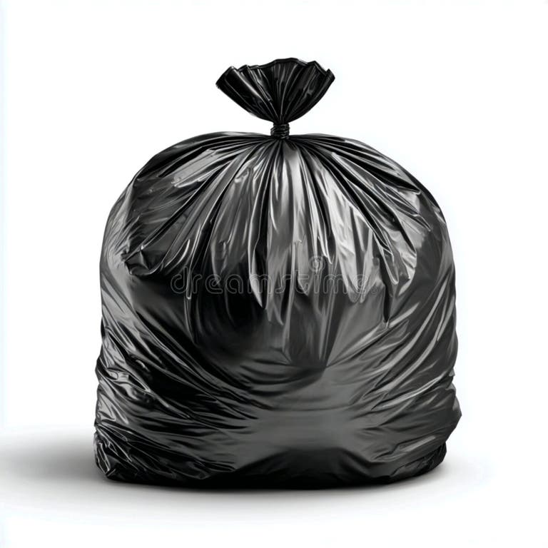 A Full Garbage Sack on a White Surface Studio Rendering Isolated on ...