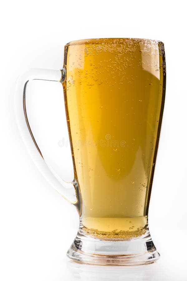 Full Glass of Beer Isolated on White Stock Image - Image of foam ...