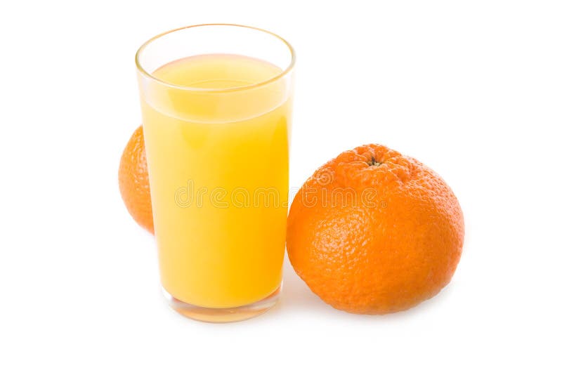 Full Glass of Orange Juice Isolated Stock Image - Image of healthy ...