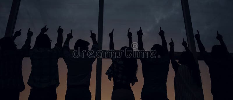 In Full Growth. Business Team Pointing Up Stock Image - Image of ...