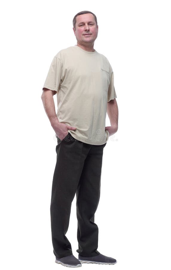 In Full Growth. Casual Mature Man in Comfortable Clothes Stock Image ...