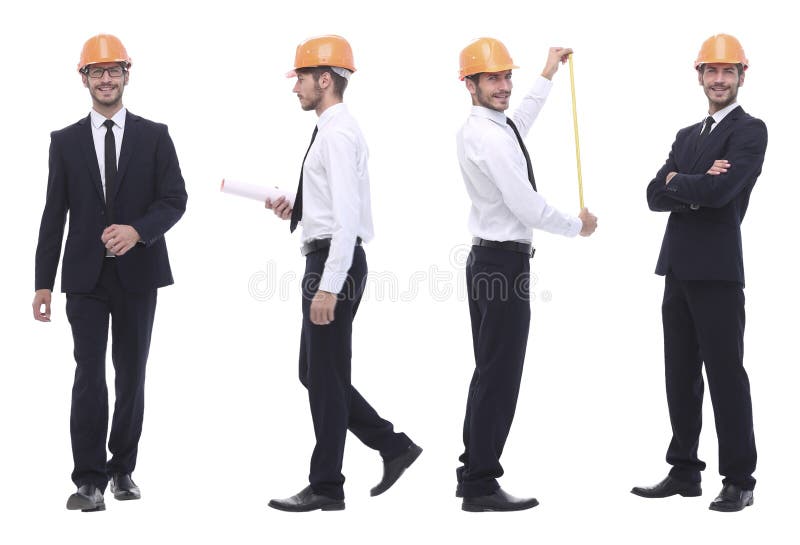 In Full Growth .competent Engineer Architect Isolated on White Stock ...