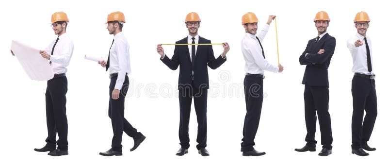 In Full Growth .competent Engineer Architect Isolated on White Stock ...