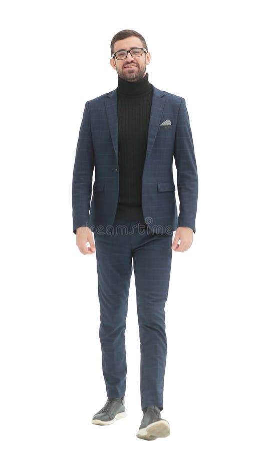 In Full Growth. Confident Business Man Taking a Step Forward Stock ...