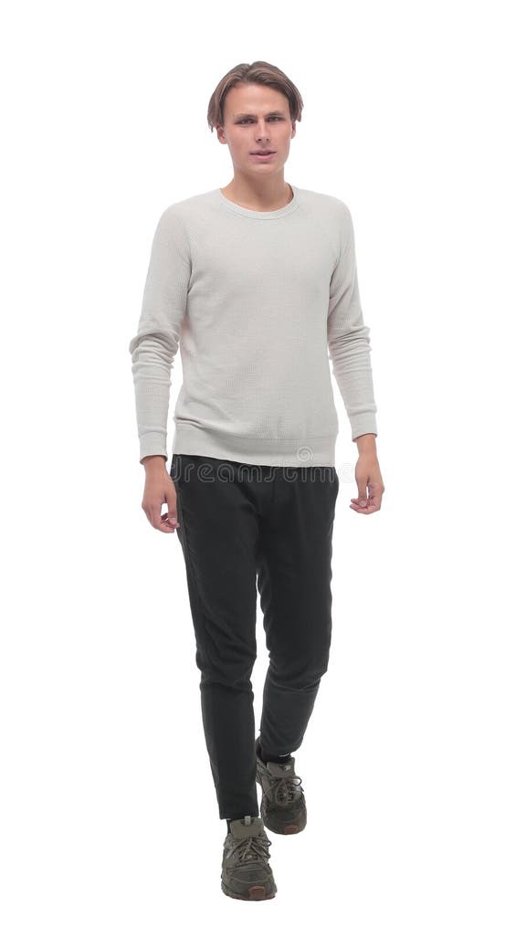 In Full Growth. Confident Young Man Striding Forward Stock Image ...