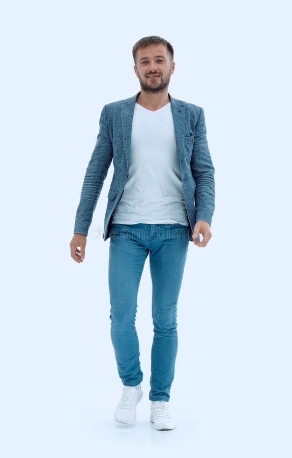 In Full Growth. Confident Young Man Striding Forward Stock Image ...