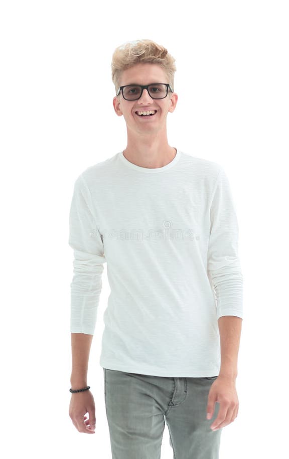 In Full Growth. Confident Young Man Striding Forward Stock Photo ...