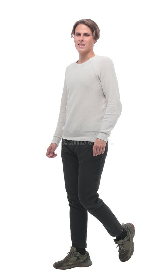 In Full Growth. Confident Young Man Striding Forward Stock Image ...