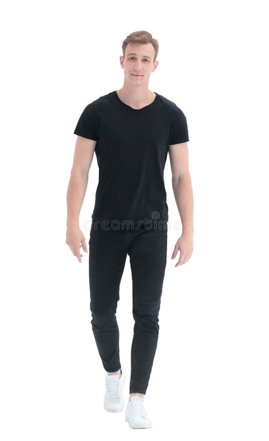 In Full Growth. Confident Young Man Taking a Step Forward Stock Image ...