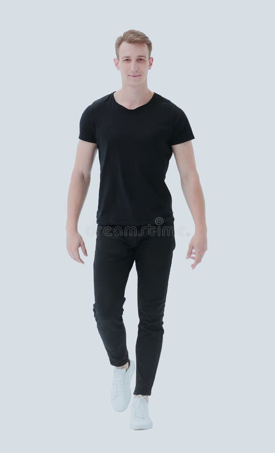 In Full Growth. Confident Young Man Taking a Step Forward Stock Image ...