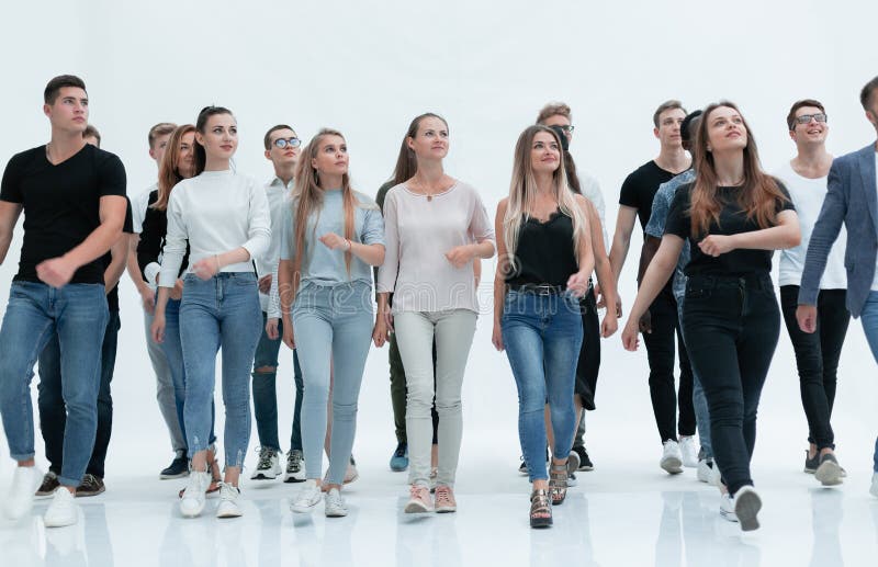 In Full Growth. Confident Young People Stepping Forward Stock Image ...