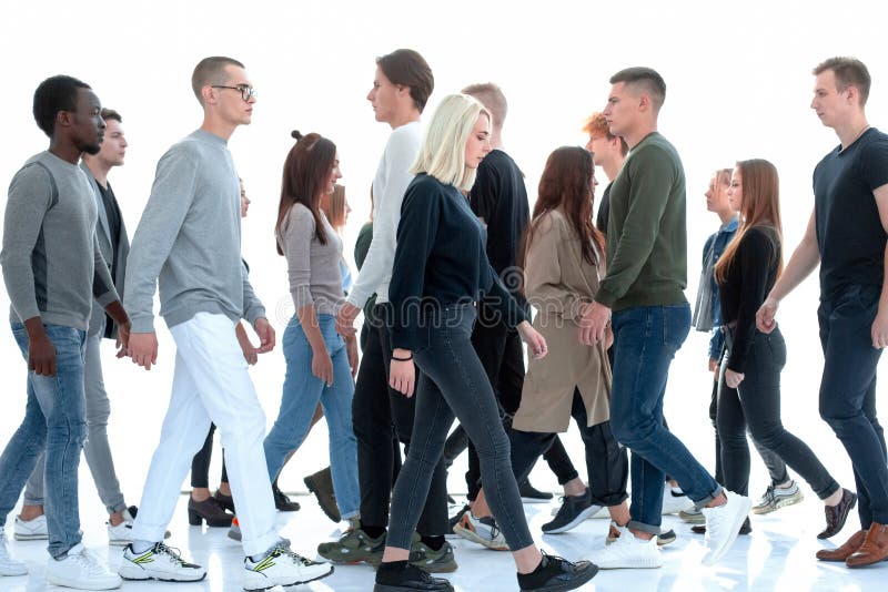 People Walk in the Office on the Sunny Background Stock Photo - Image ...