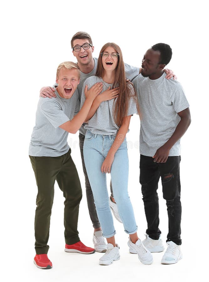 In Full Growth. a Group of Diverse Young People Standing Together Stock ...