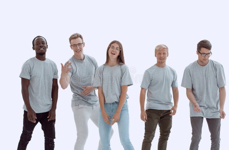 In Full Growth. a Group of Happy Dynamic Young People Stock Photo ...