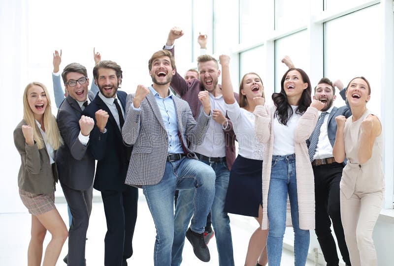 In Full Growth. a Group of Happy Young Business People Stock Image ...