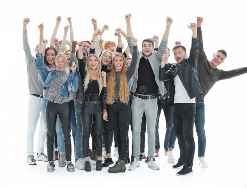 In Full Growth. a Group of Happy Young People Stock Image - Image of ...