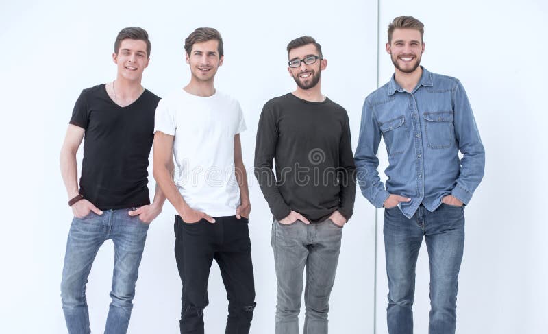 In Full Growth. a Group of Modern Young Men Stock Image - Image of ...