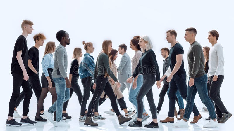 Groups of Young People Moving in Different Directions Stock Photo ... Groups of Young People Moving in Different Directions Stock Photo ...