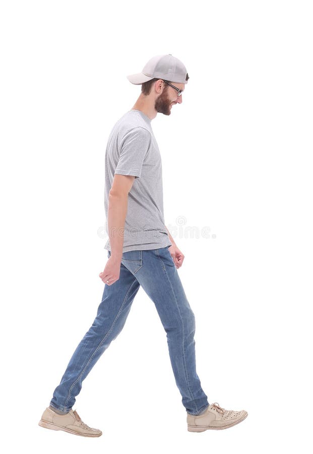 In Full Growth. Modern Young Man Stepping Forward Stock Image - Image ...