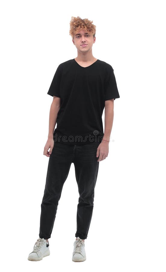 In Full Growth. Stylish Young Man Striding Forward Stock Image - Image ...