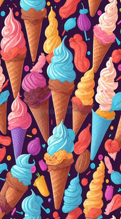 Hd Ice Cream Background, Colored Ice Creams on Abstract Background, Ice ...