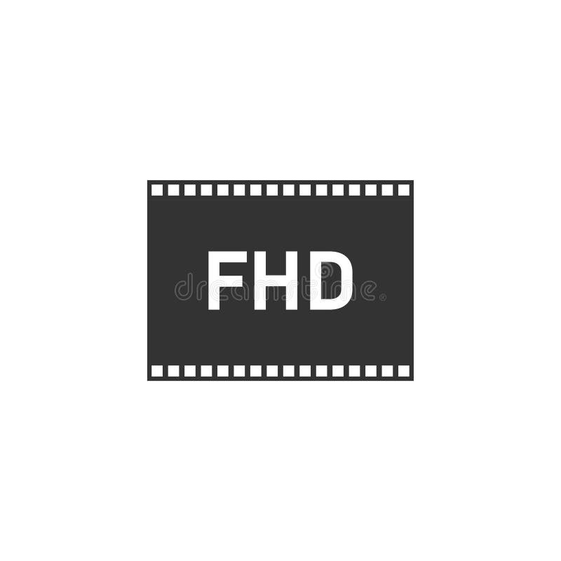 Full hd icon flat stock vector. Illustration of full - 134125557